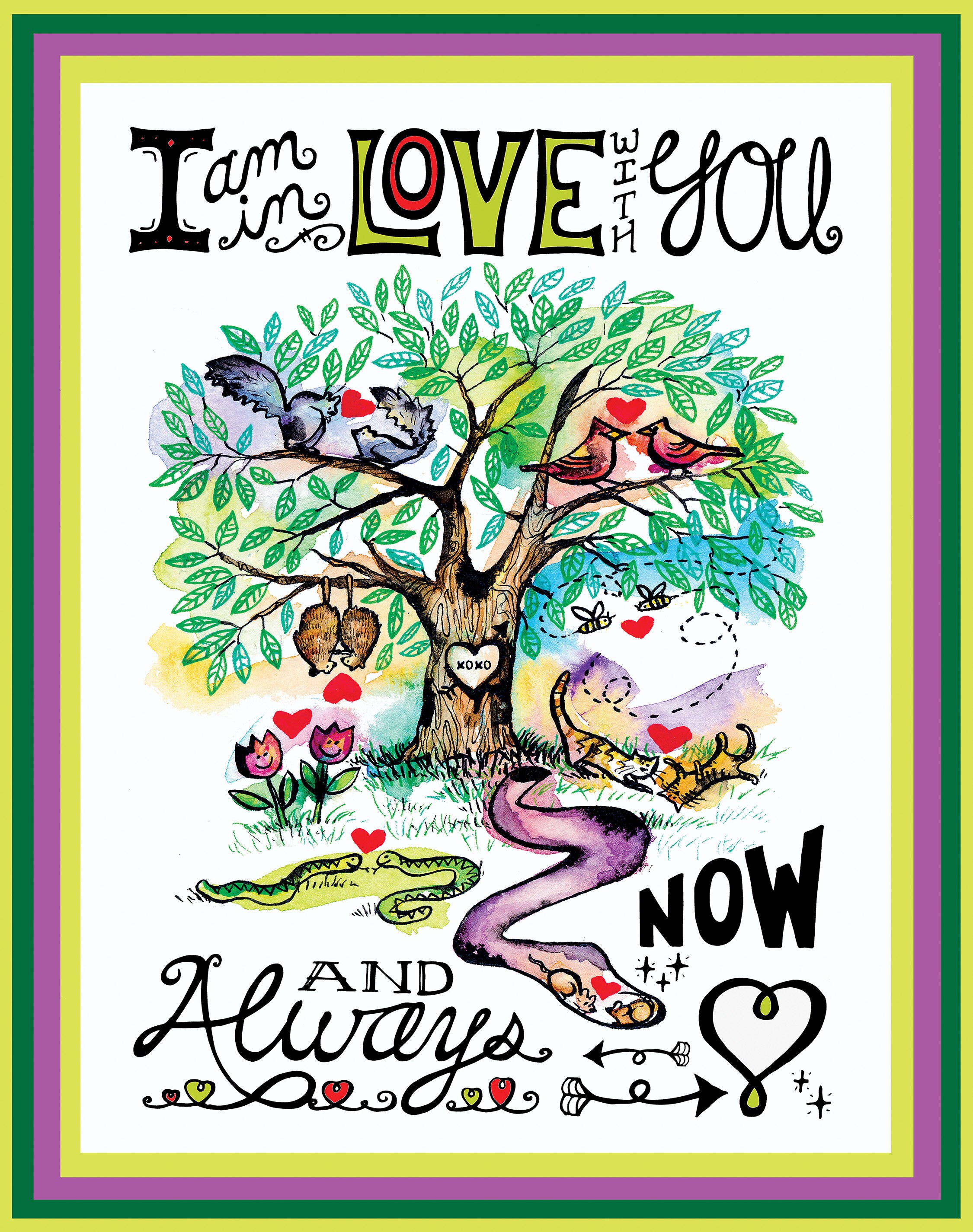 Valentine Tree of Love Illustration, Cats, Squirrels, Possums, Birds ...