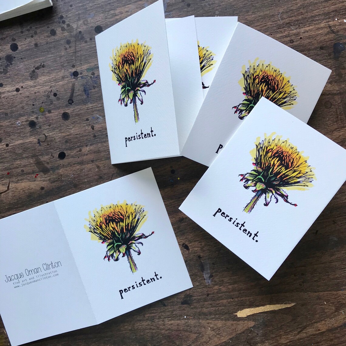 Dandelion Art Print persistent, Dandelion Drawing, Motivational Art ...