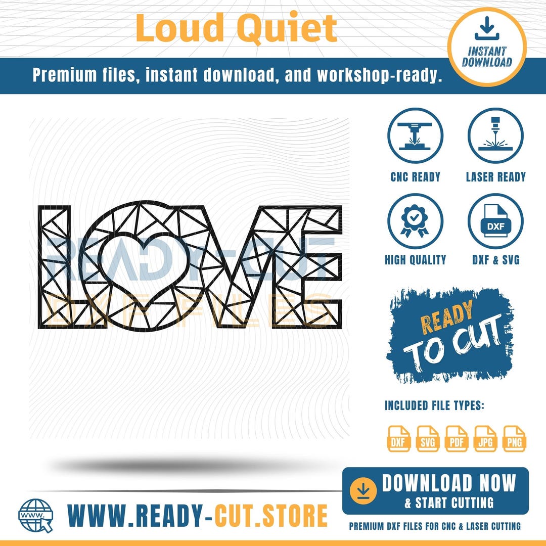 Loud Quiet | DXF, SVG Files for Laser Cutting (digital Download) - Etsy UK