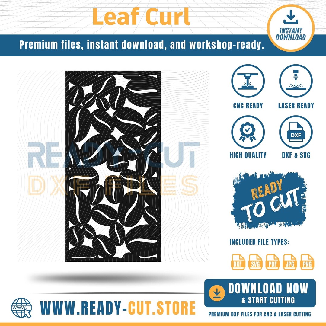 Leaf Curl | DXF, SVG Files for Laser Cutting (digital Download) - Etsy UK