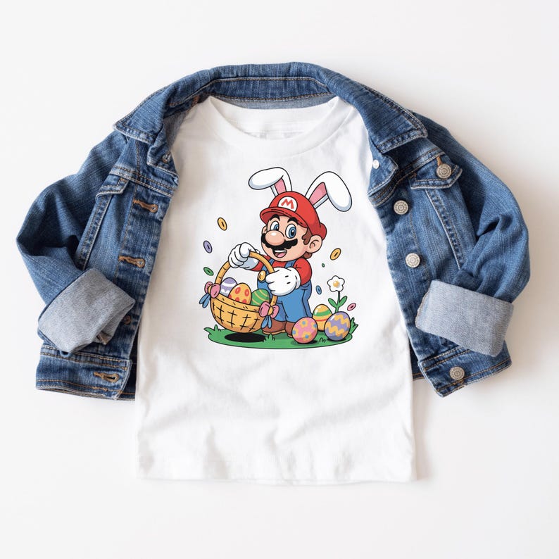 Super Mario PNG, Kawaii Easter Png, Easter Mario PNG Sublimation Design ...