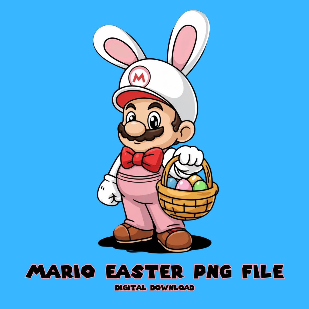 Super Mario PNG, Kawaii Easter Png, Mario Easter PNG Sublimation Design ...