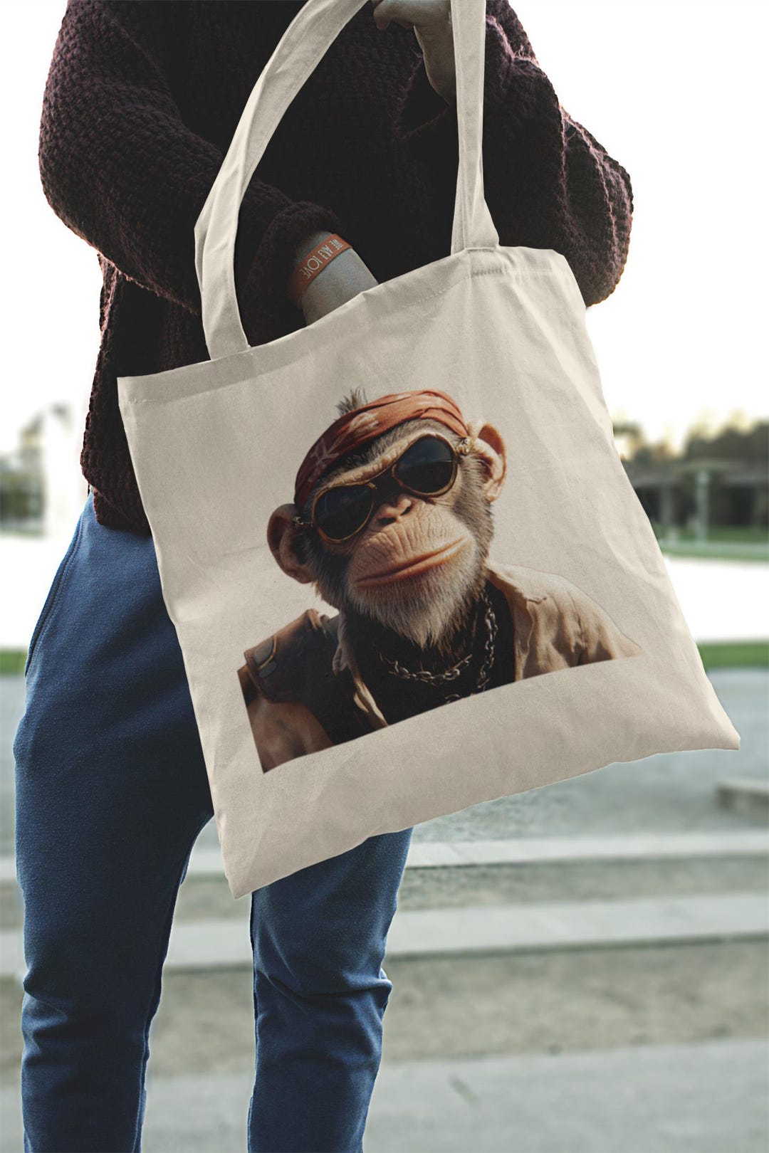 Thug Life Monkeys Retro Pirate Look With Sunglasses and Bandana - Etsy