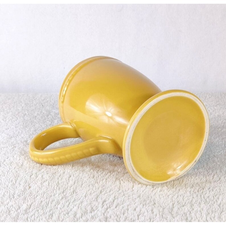 Yellow Coffee Mug Cup Ceramic Glossy Classic Breakfast Cottage Cozy Tea ...