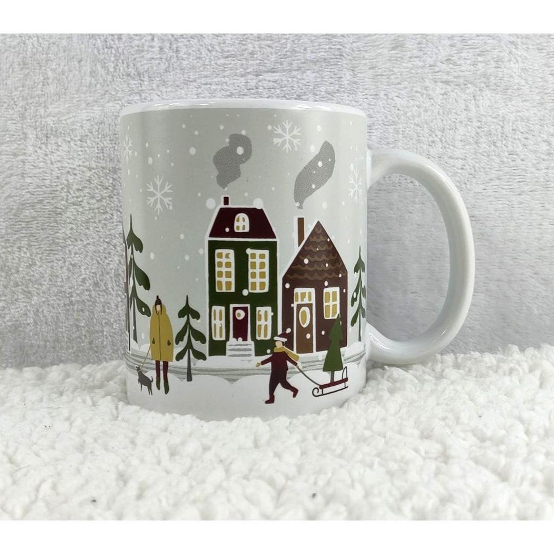 Designpac Coffee Mug Winter Village Snow Scene Holiday Season Christmas ...