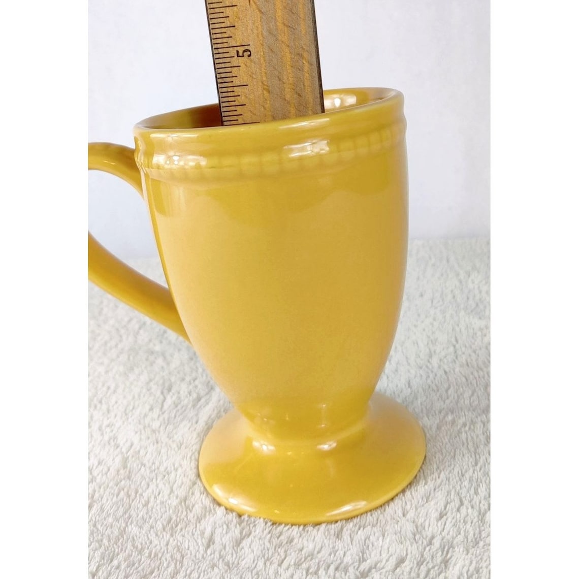 Yellow Coffee Mug Cup Ceramic Glossy Classic Breakfast Cottage Cozy Tea ...