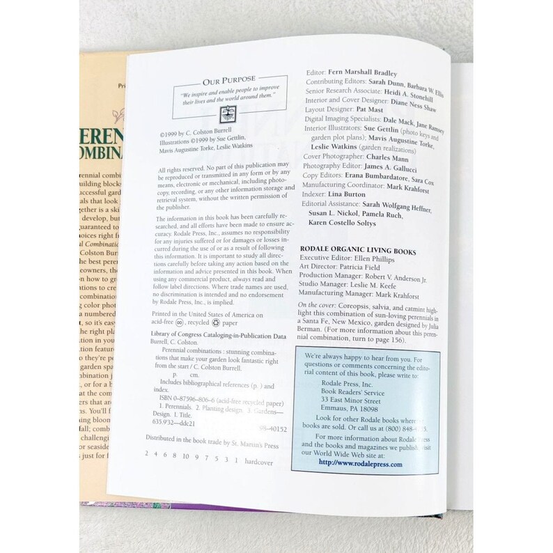 Gardening Book "perennial Combinations" by Colston Burrell 1999 Color ...