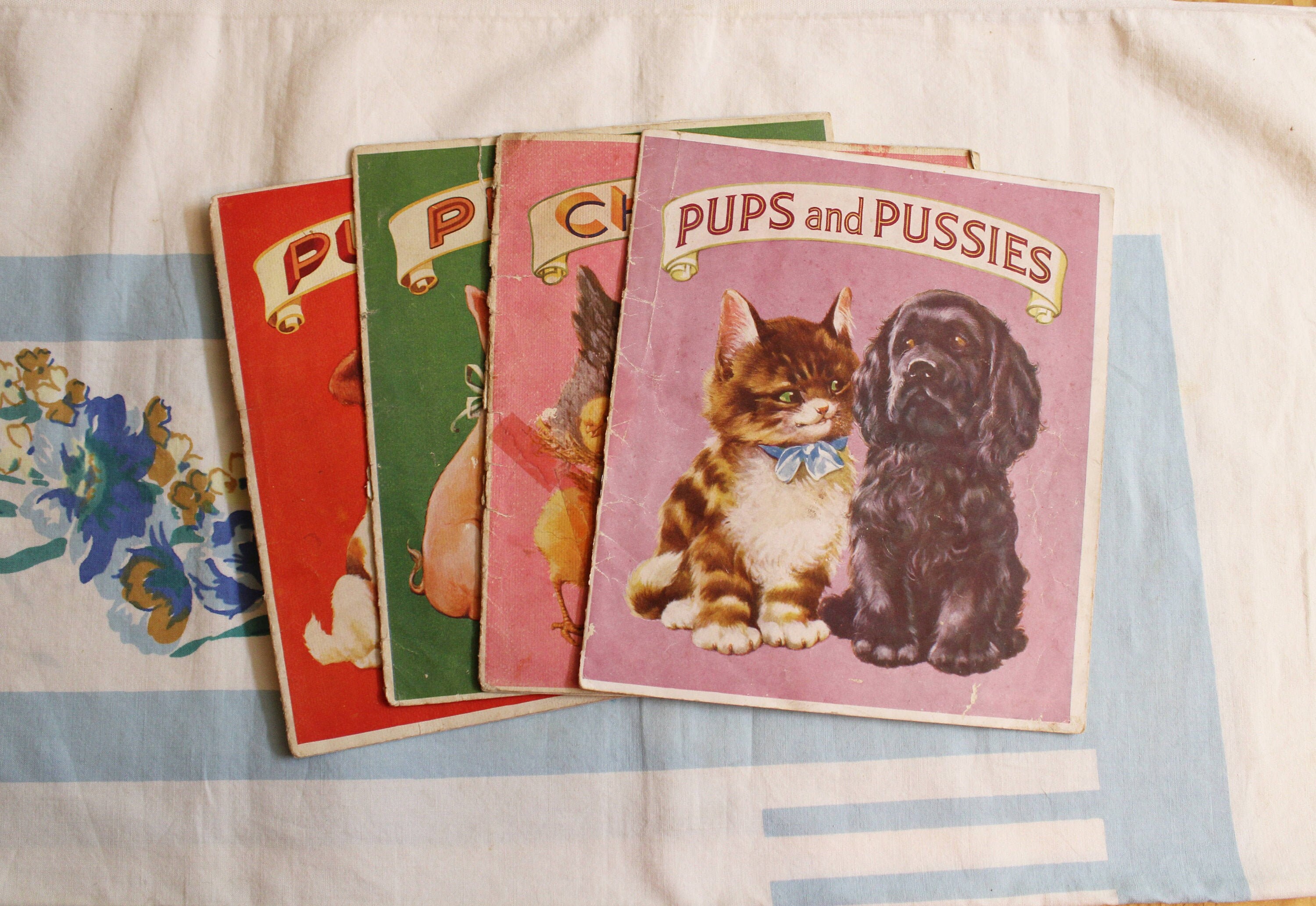 Piggies, Chickies, Puppies, Pups and Pussies, Animal Books, Set of 4 ...