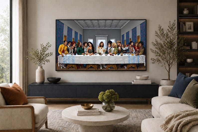Rock Legends Last Supper Frame TV Art, Music Icons Decor, 300 DPI ...