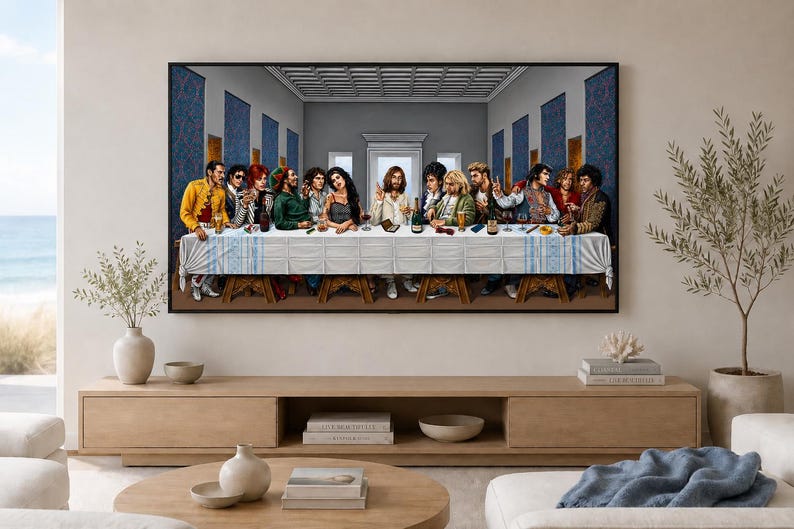 Rock Legends Last Supper Frame TV Art, Music Icons Decor, 300 DPI ...
