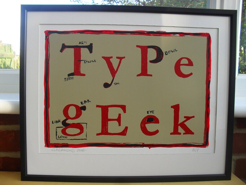 Typography Art Screenprint for Type Geeks - Fonts - Parts of a Letter ...