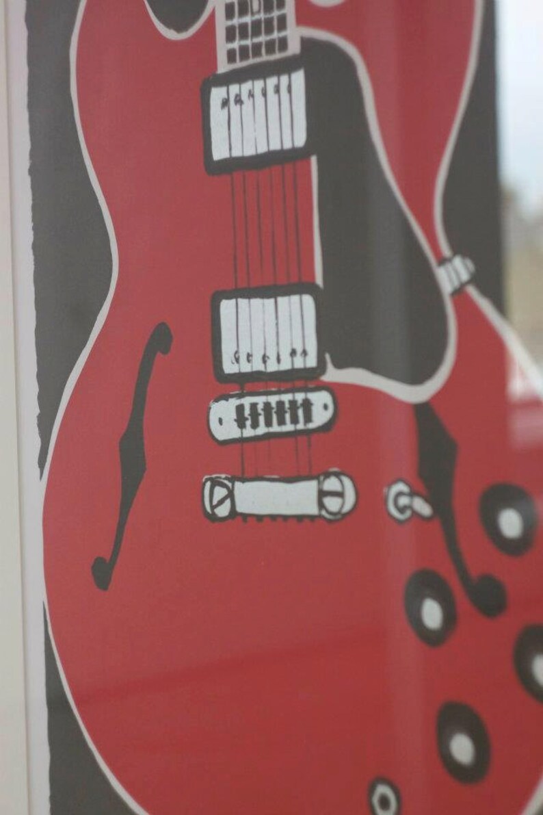 Guitar Print Gibson ES335 - Pop Art Screenprint - Music Art - Large ...