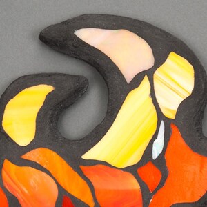 Stained Glass Mosaic Wall Art: Hand of Flame - Etsy