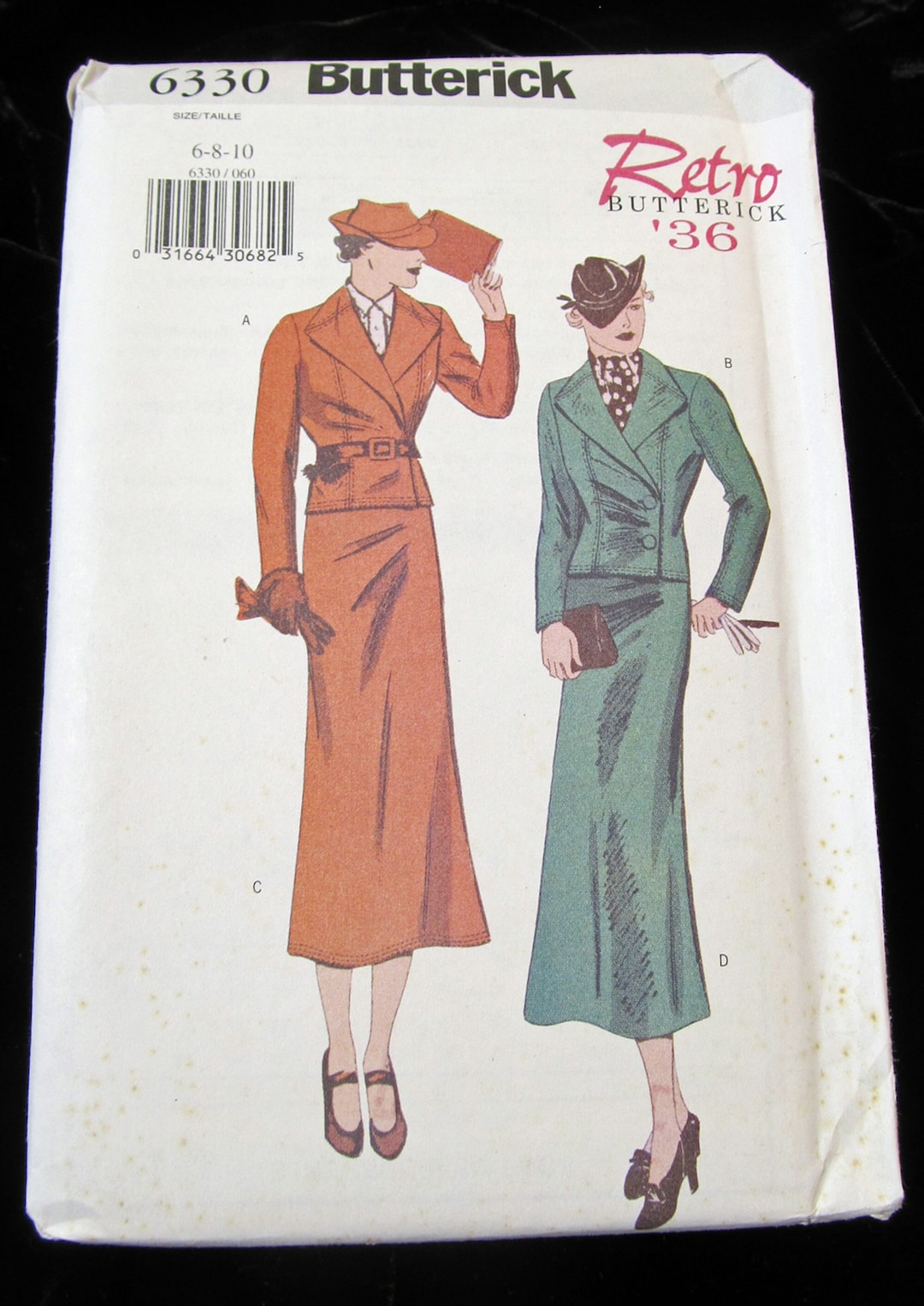 1930s Butterick Retro Suit Pattern no. 6330 Size 6-8-10 - Etsy