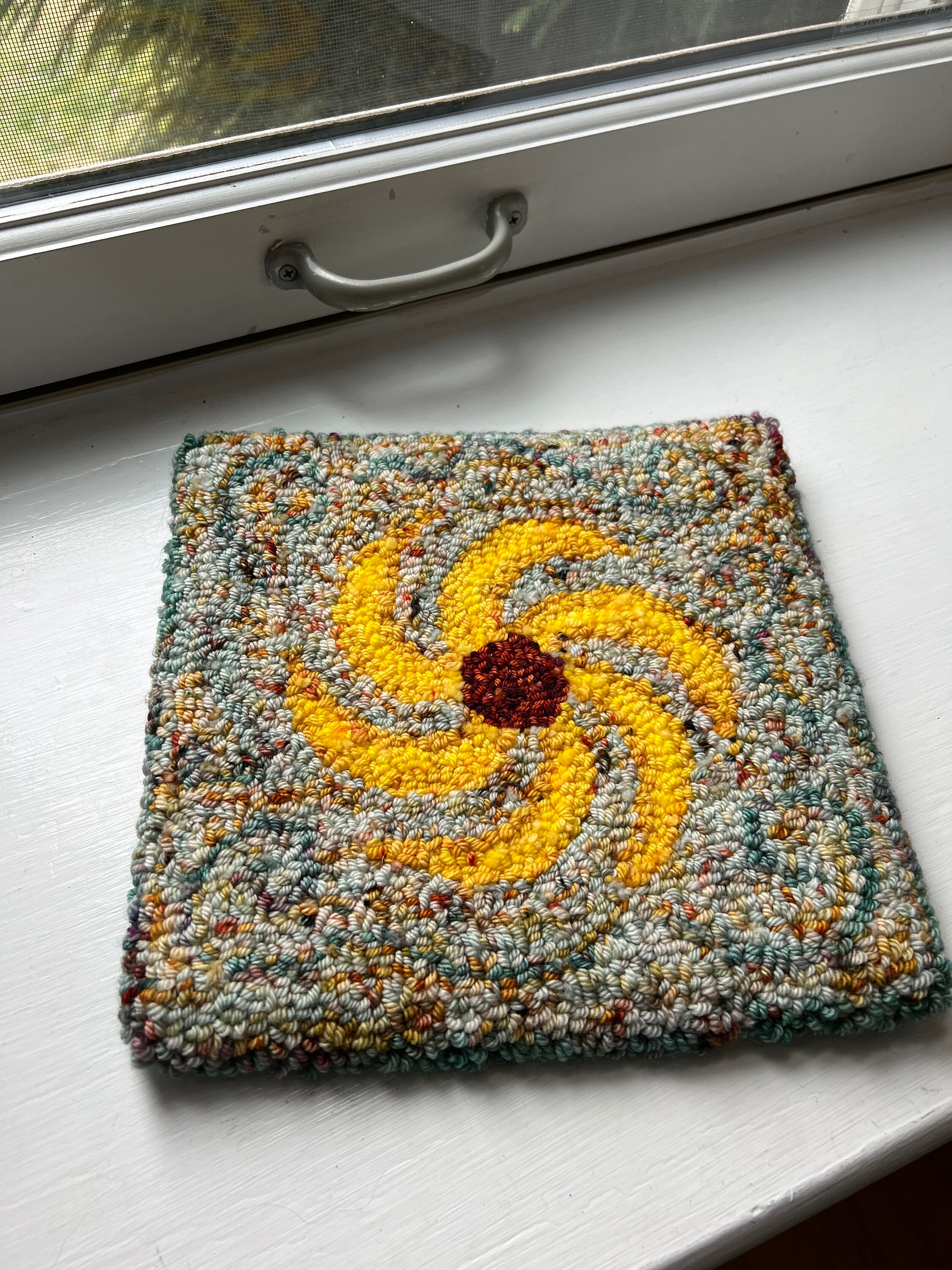 Swirling Sunflower Hooked Rug or Mat or Wall Hanging - Etsy
