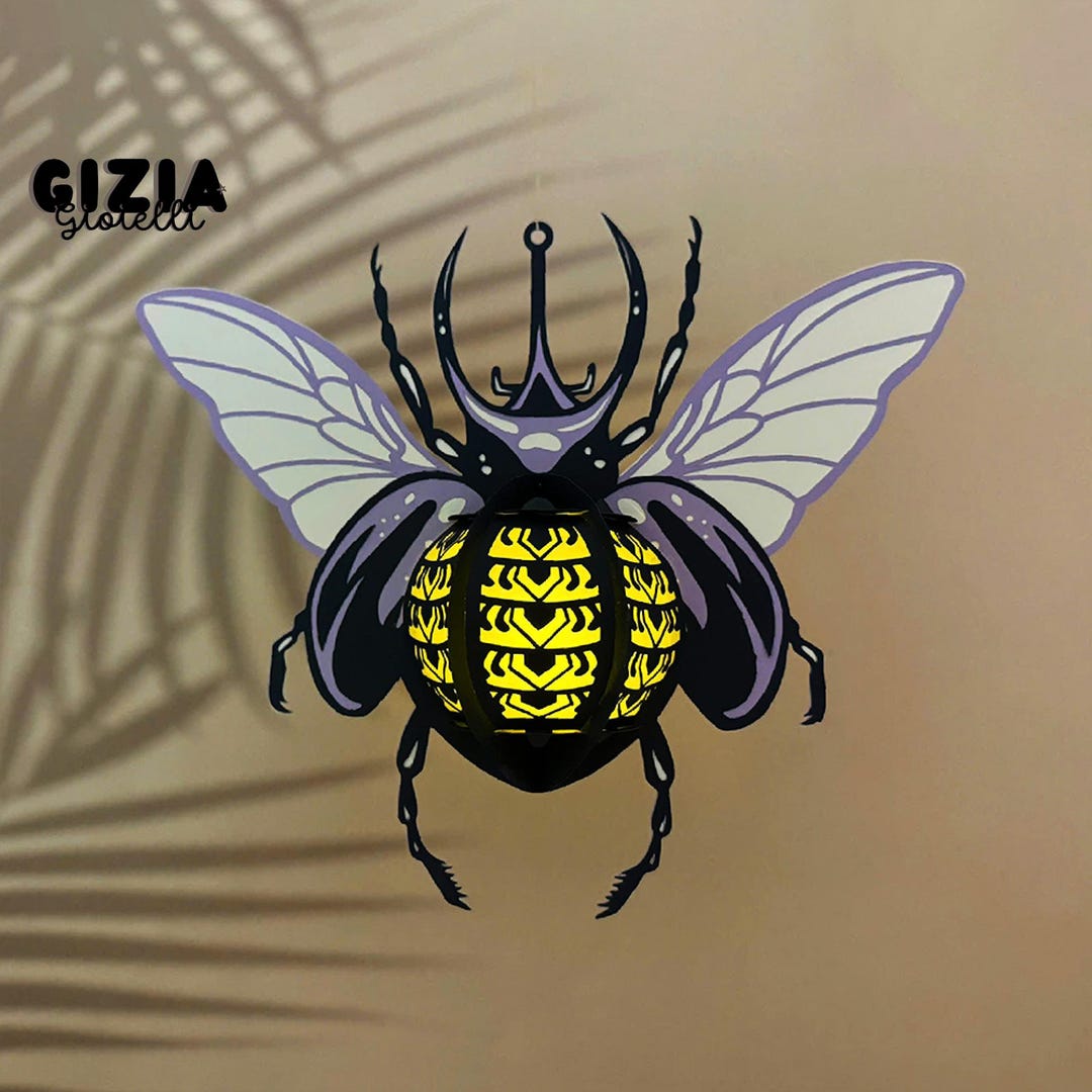 Beetle Shadow Box SVG for Cricut Projects DIY, Beetle Lantern for Home ...
