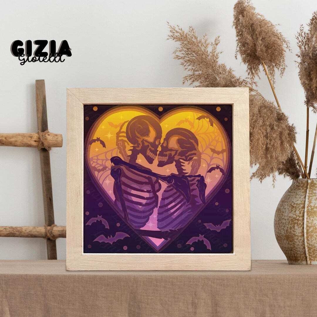 Skeletons Paper Cut Shadow Box, a Unique Handmade Gift for ...