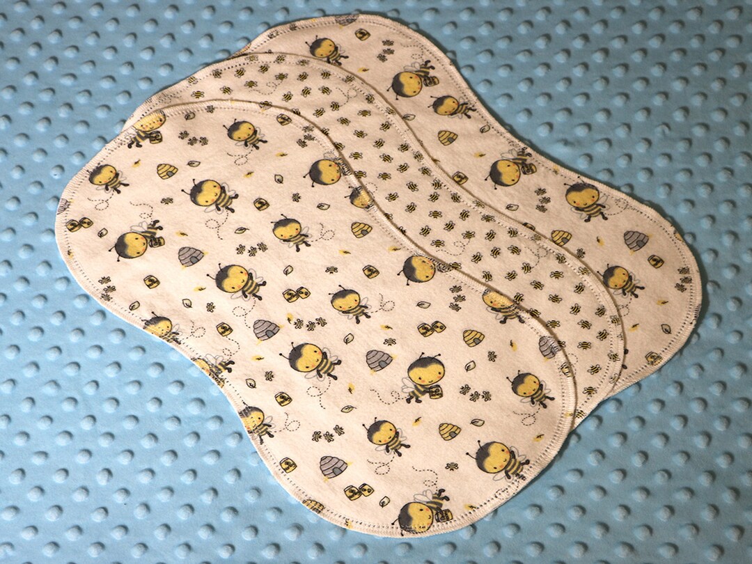 Hemstitched Flannel 3 Piece Burp Cloth Kit Busy Little Bee - Etsy