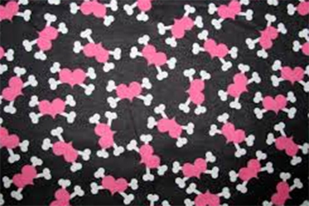 Flannel by the Yard Hearts and Bones 100% Cotton Flannel - Etsy