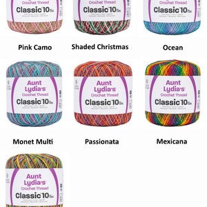 Aunt Lydia Size #10 Classic Crochet Thread (48 Colors Available) - Etsy