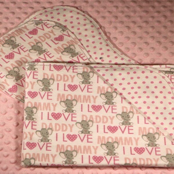 I Love Mommy Daddy Flannel Fabric Etsy