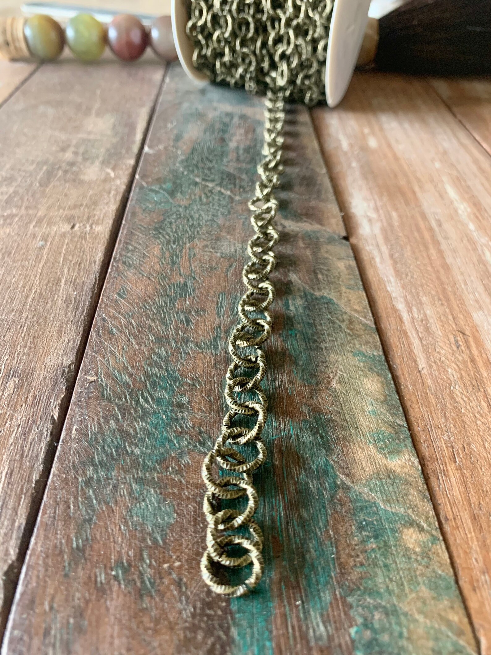 Textured Bronze Tone Chain by the Foot 11 mm Round Open | Etsy