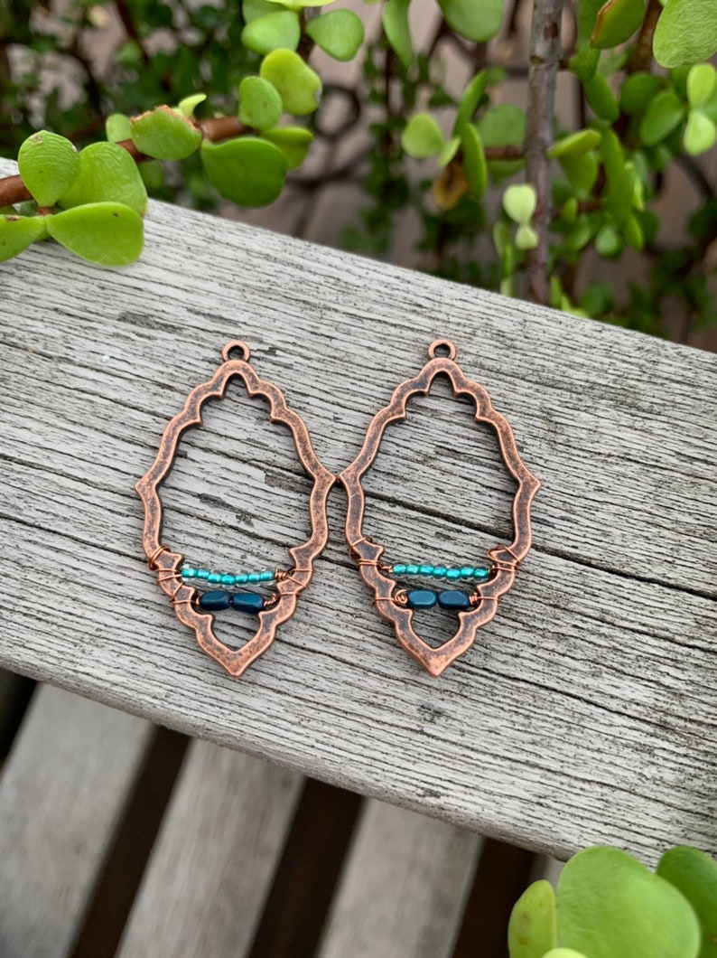 DIY Antique Copper Earring Components - One Pair - Jewelry Finding ...