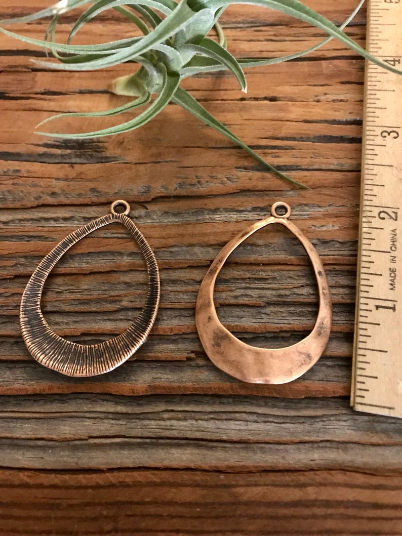 DIY Hammered Antique Copper Earring Components - One Pair - Jewelry ...