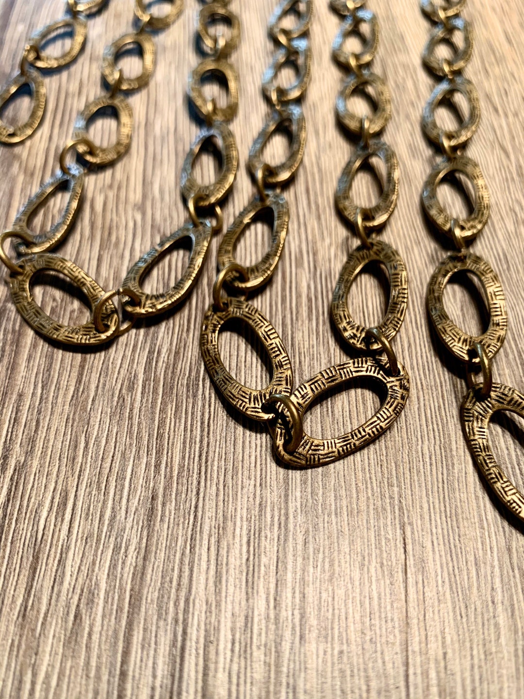 Antique Bronze Tone Textured Chain by the Foot - 12 X 23 Mm - Supplies ...