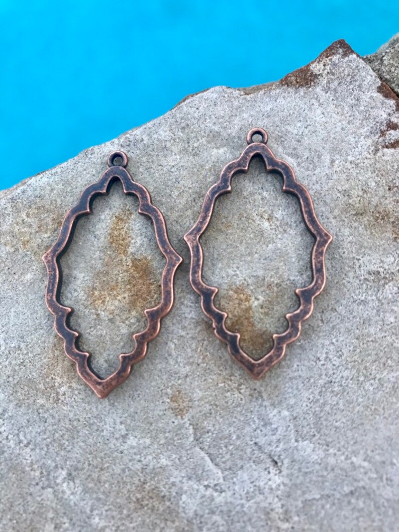 DIY Antique Copper Earring Components - One Pair - Jewelry Finding ...