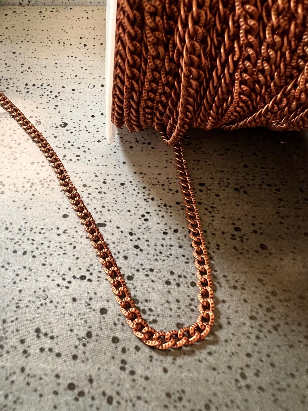Antique Copper Textured Cuban Link Chain by the Foot - 6x4x1 Mm ...
