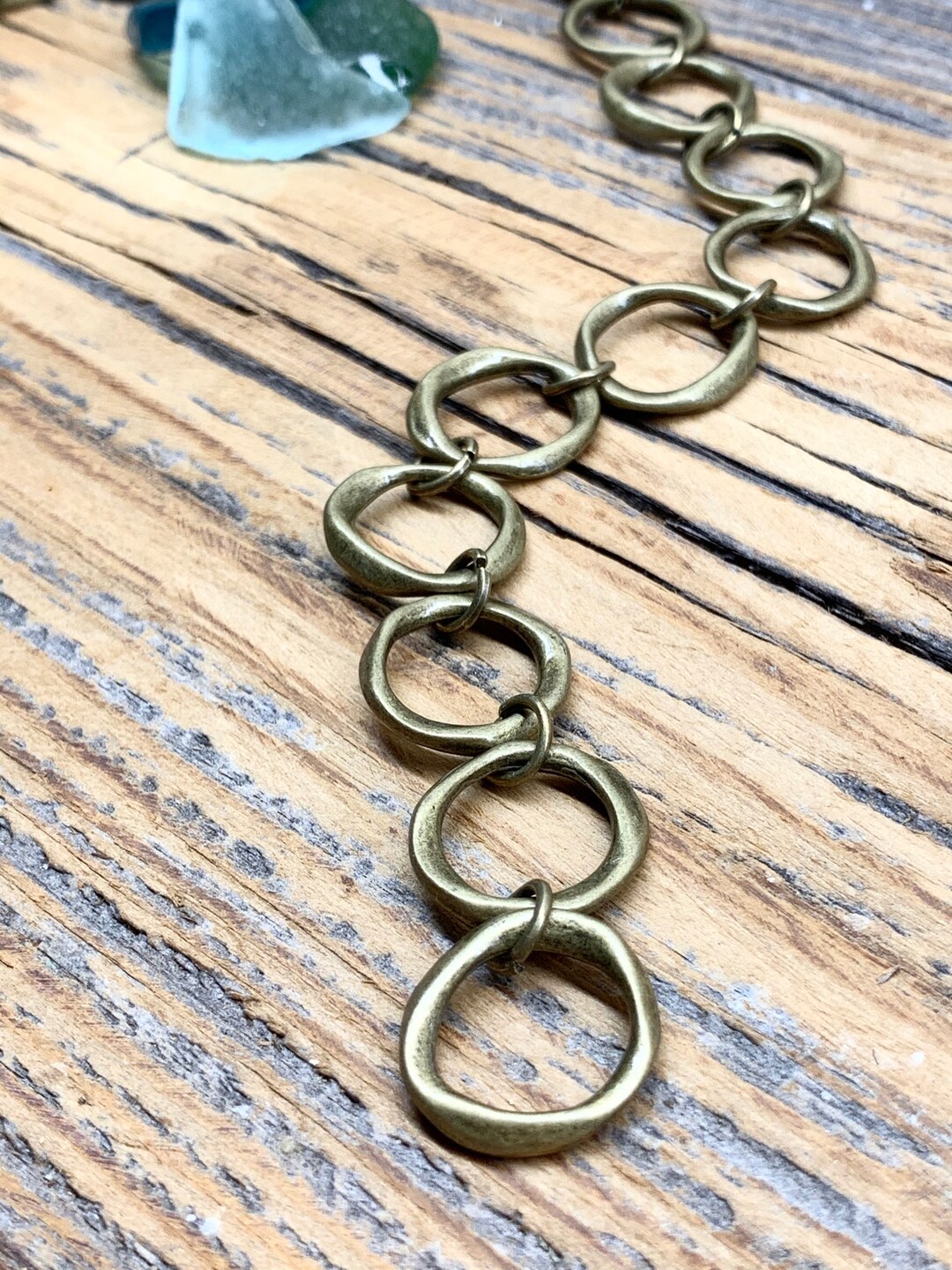 Antique Brass Organic Chain by the Foot - Supplies and Findings - Etsy