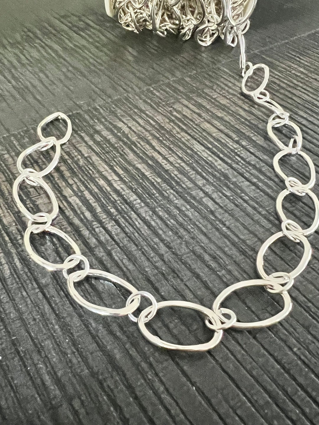 Large Link Silver Chain by the Foot - Supplies and Findings - Etsy