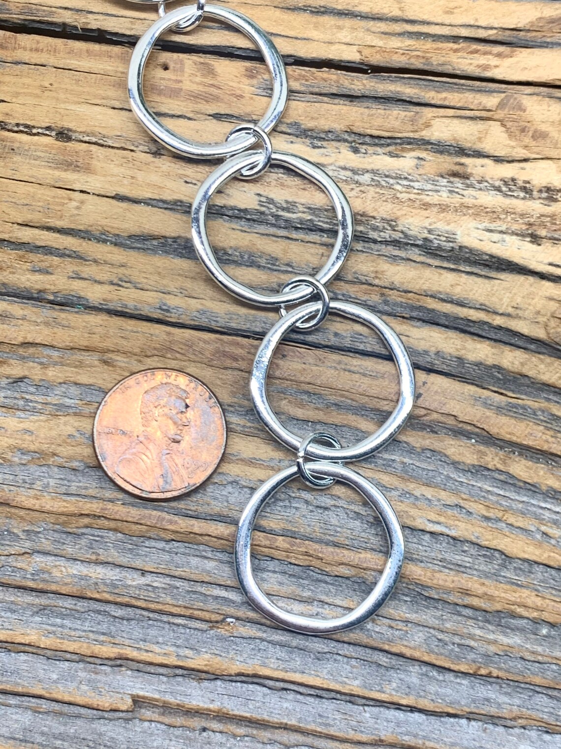 Large Polished Silver Organic Link Chain by the Foot - Supplies and ...