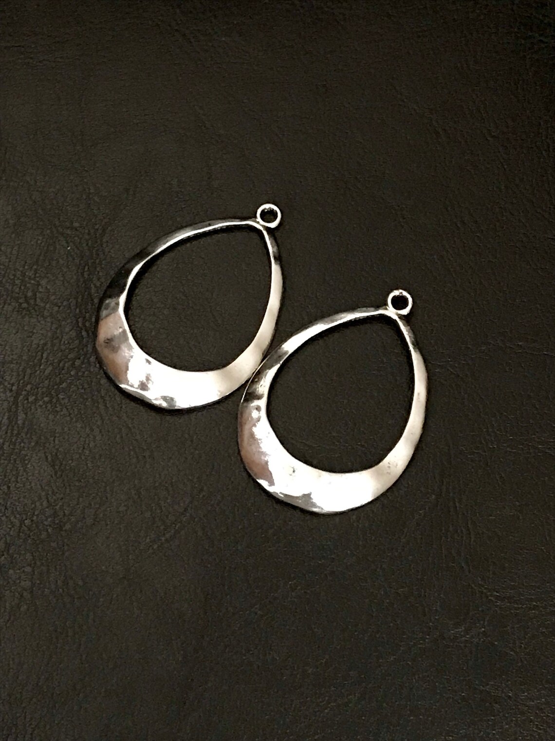 DIY Hammered Silver Earring Components - One Pair - Jewelry Finding ...