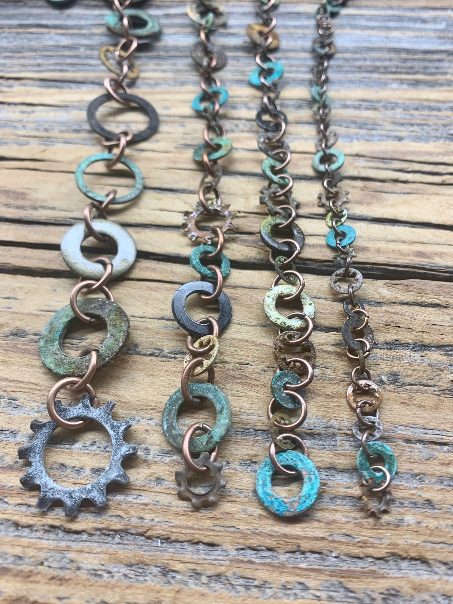 Large Oxidized Hardware Washer and Copper Chain by the Foot - Supplies ...