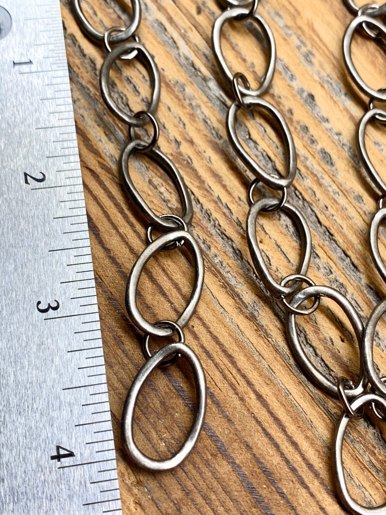 Large Link Gun Metal Chain by the Foot Supplies and Findings - Etsy