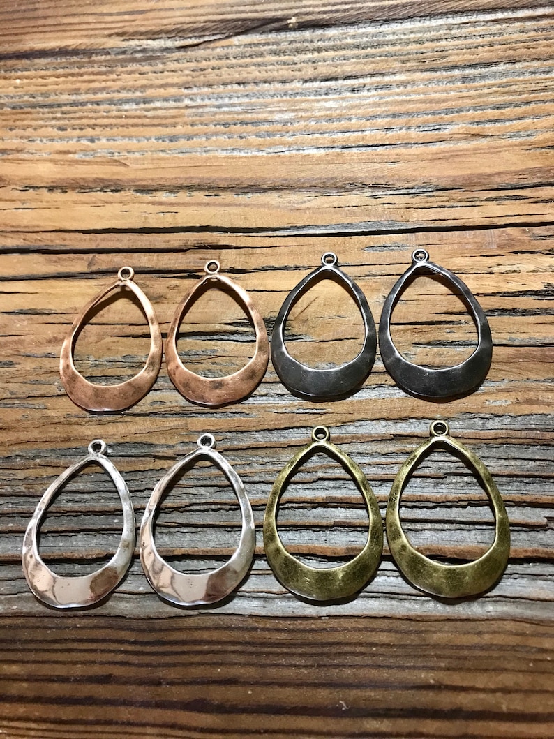 DIY Hammered Antique Copper Earring Components - One Pair - Jewelry ...
