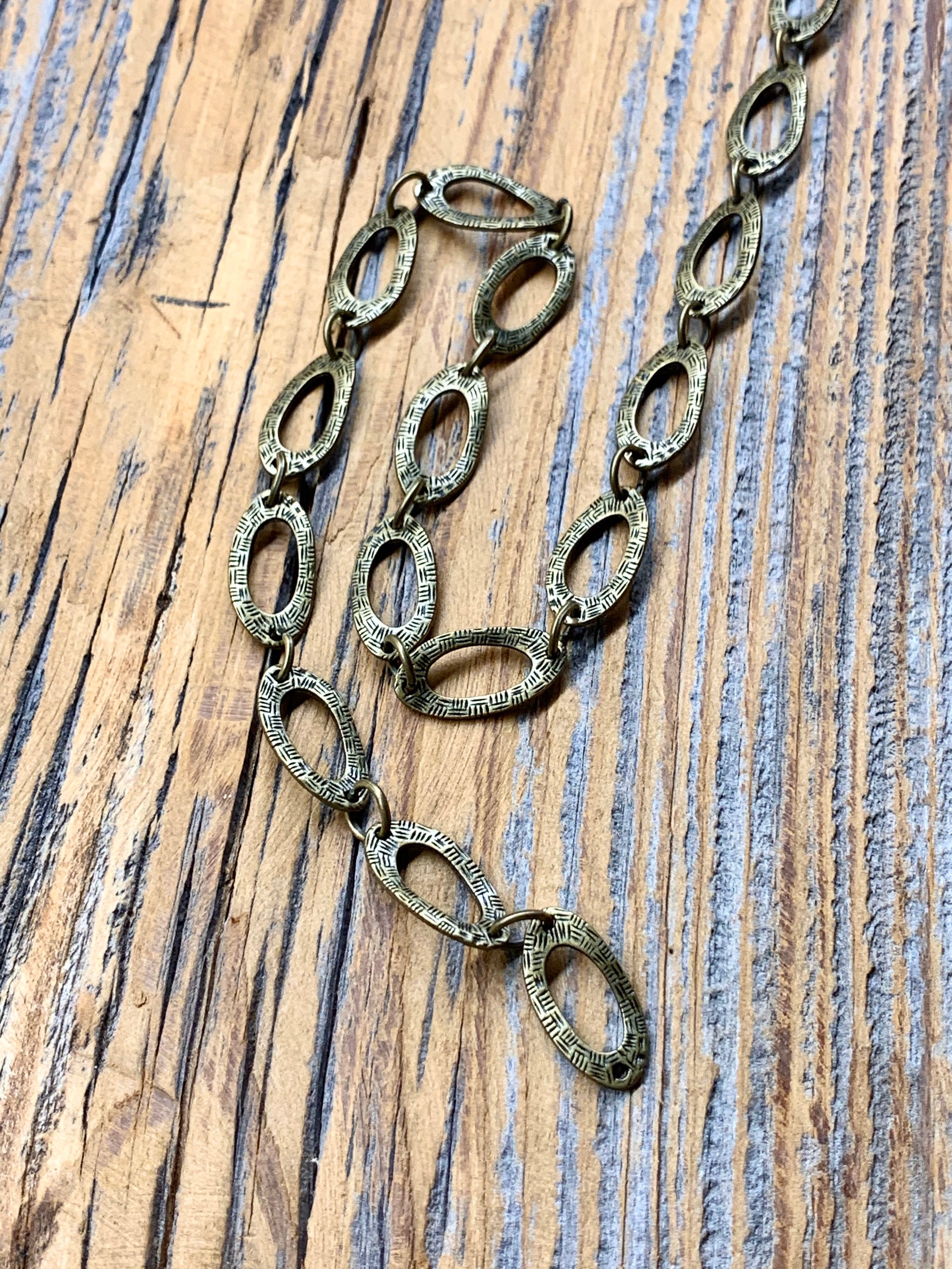 Antique Bronze Tone Textured Chain by the Foot - 12 X 23 Mm - Supplies ...