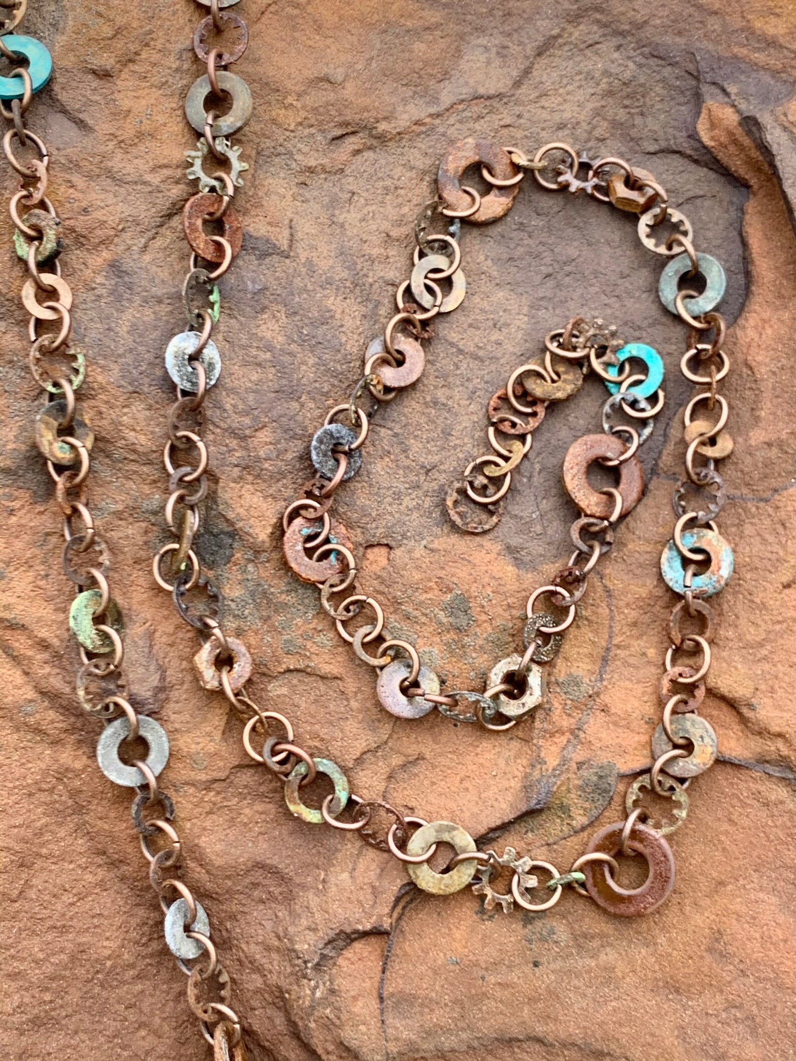 Oxidized Hardware Washer and Copper Chain Tiny Fasteners - Etsy