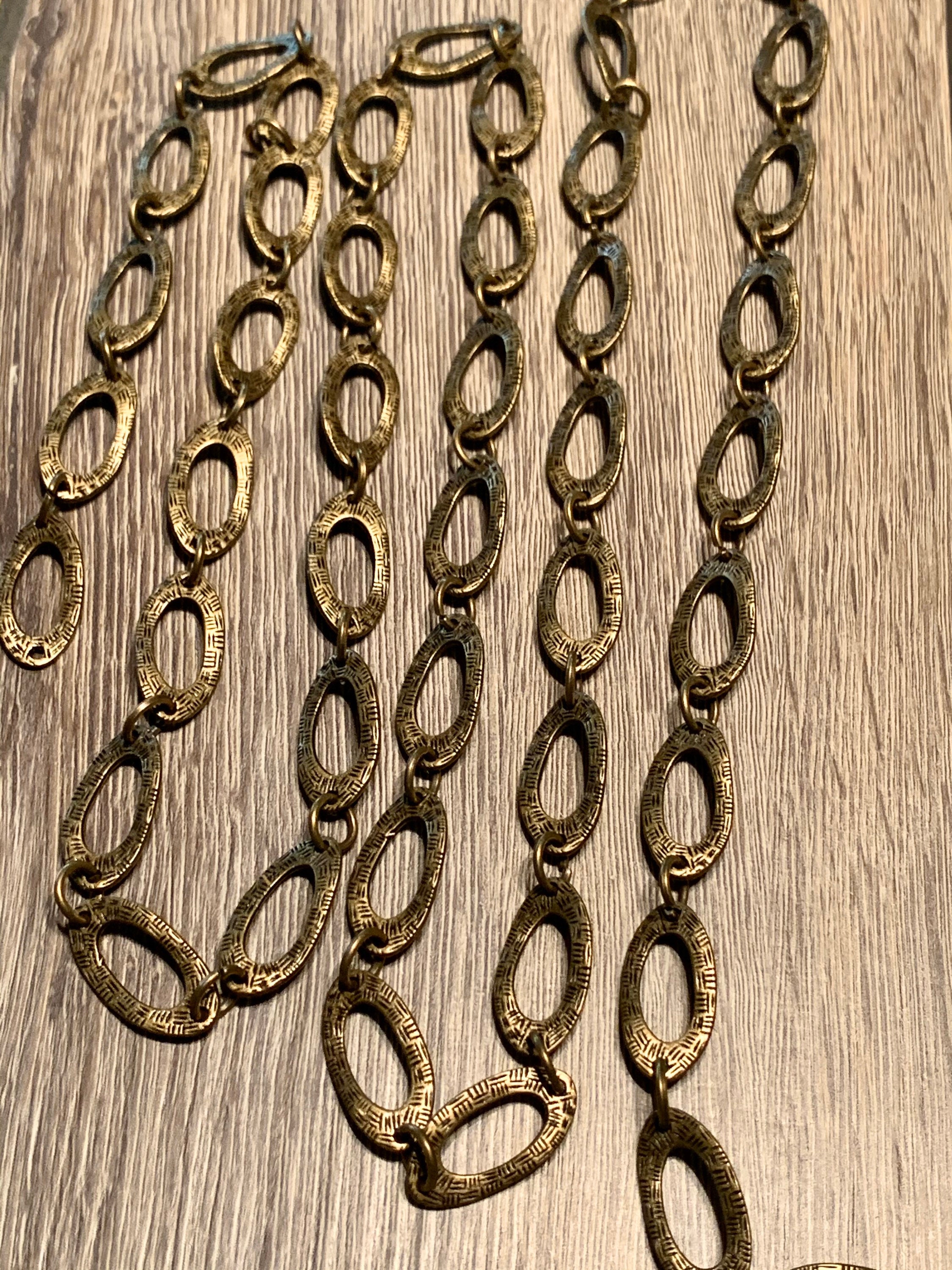 Antique Bronze Tone Textured Chain by the Foot - 12 X 23 Mm - Supplies ...