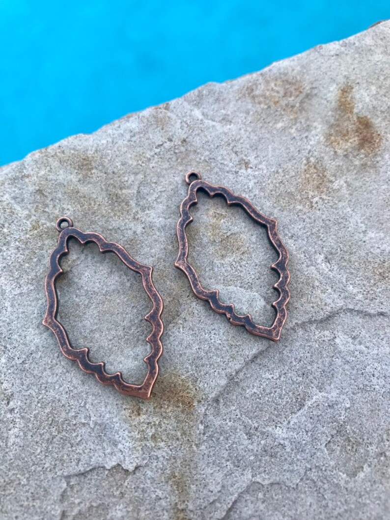 DIY Antique Copper Earring Components - One Pair - Jewelry Finding ...