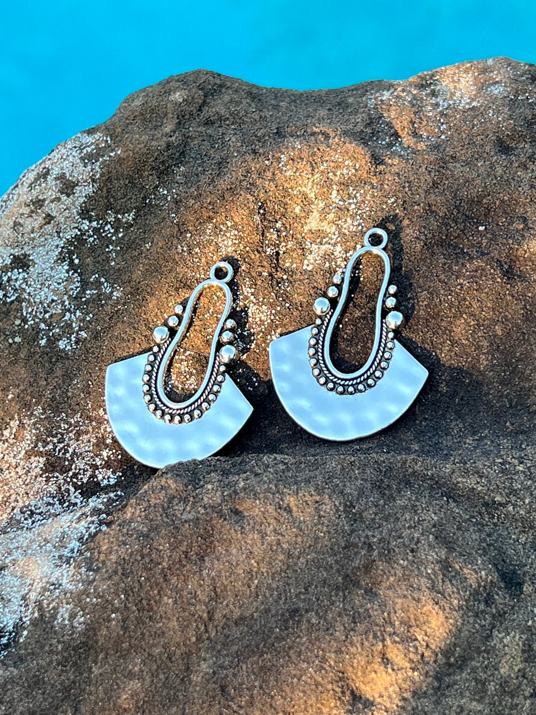 Antique Silver Earring Charms or Pendants - One Pair - DIY Jewelry ...