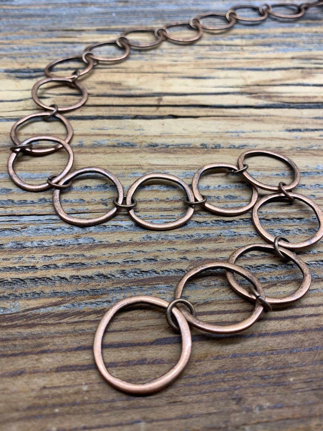 Antique Copper Organic Link Chain by the Foot - Supplies and Findings ...