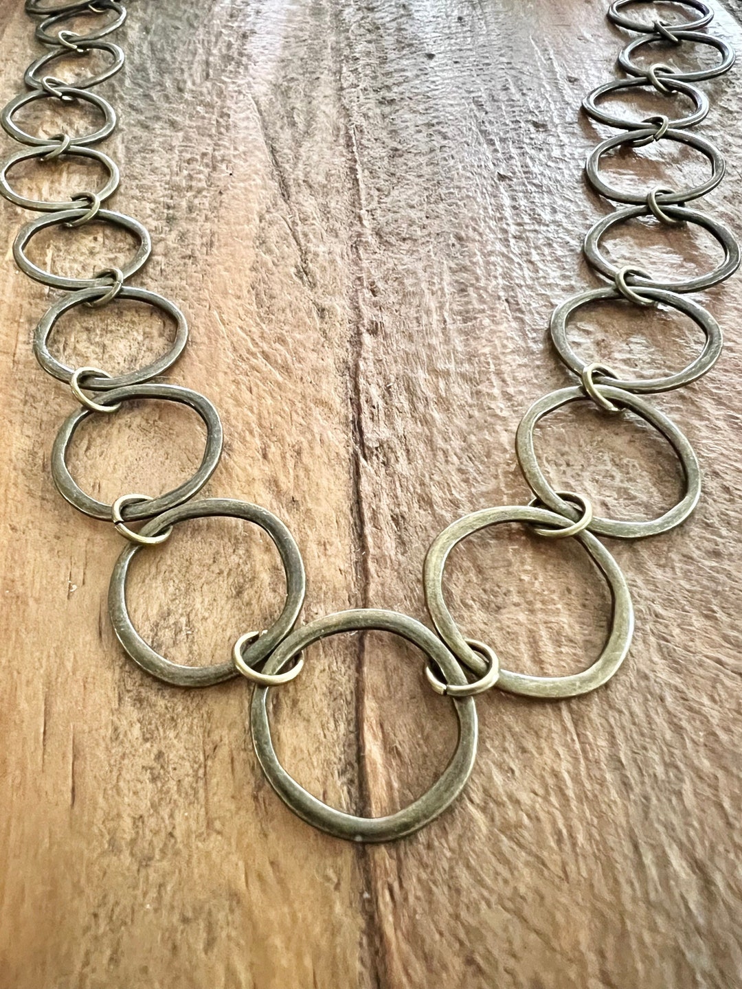 Antique Bronze Organic Link Chain by the Foot - Supplies and Findings ...