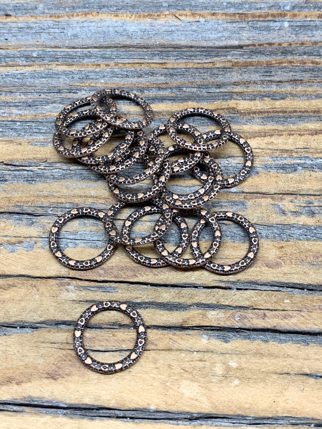 Antique Copper Textured Jump Rings - 14mm DIY Jewelry Supplies - Etsy