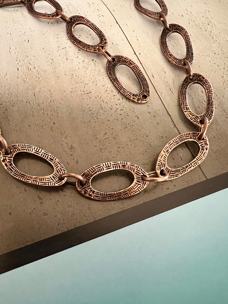 Antique Copper Tone Textured Chain by the Foot - 12 X 23 Mm - Supplies ...
