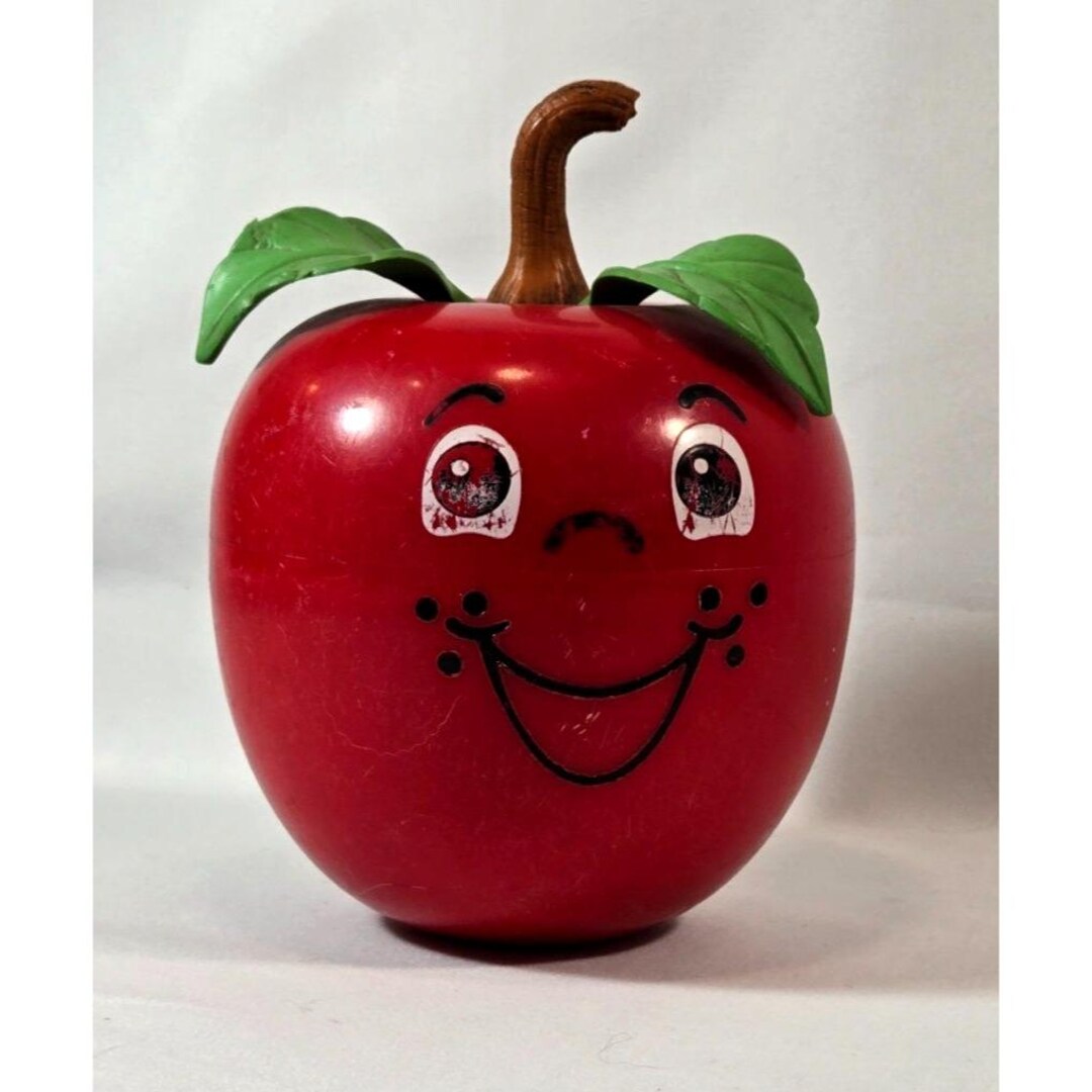 Fisher Price Happy Apple Musical Chime Toy Vtg 1972 Red Long Stem ...
