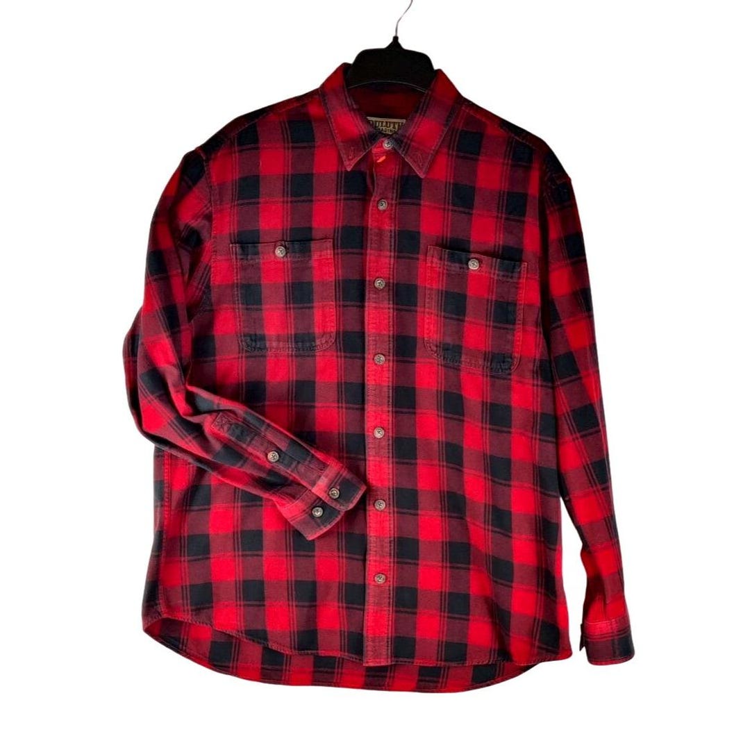 Duluth Flannel Shirt Red Black Plaid Cotton Heavier Weight Fabric ...