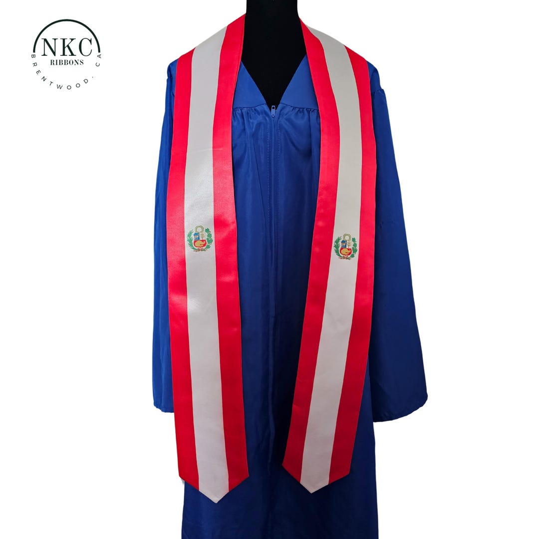 Peru Flag Graduation Stole - Etsy